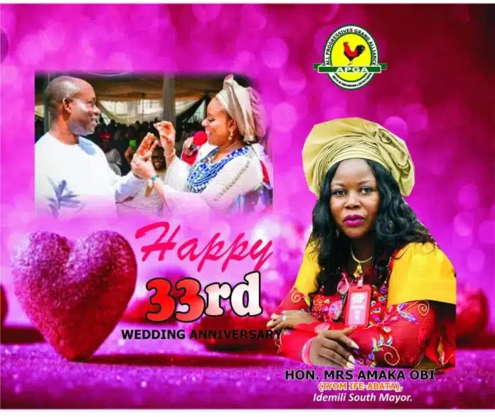 Idemili South Mayor Celebrates Soludo, Wife on 33rd Wedding Anniversary ...